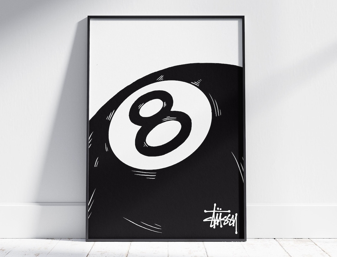 Stussy 8 Ball Poster for Bedroom Stussy Poster Art Streetwear Poster Cool Poster Gift for Men ...