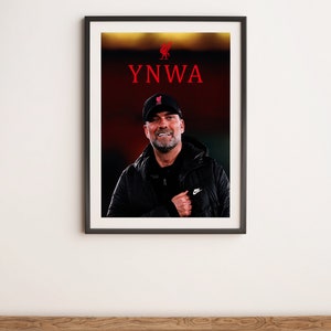 Jurgen Klopp YNWA Poster for Bedroom Klopp Poster Art, Football Poster ...