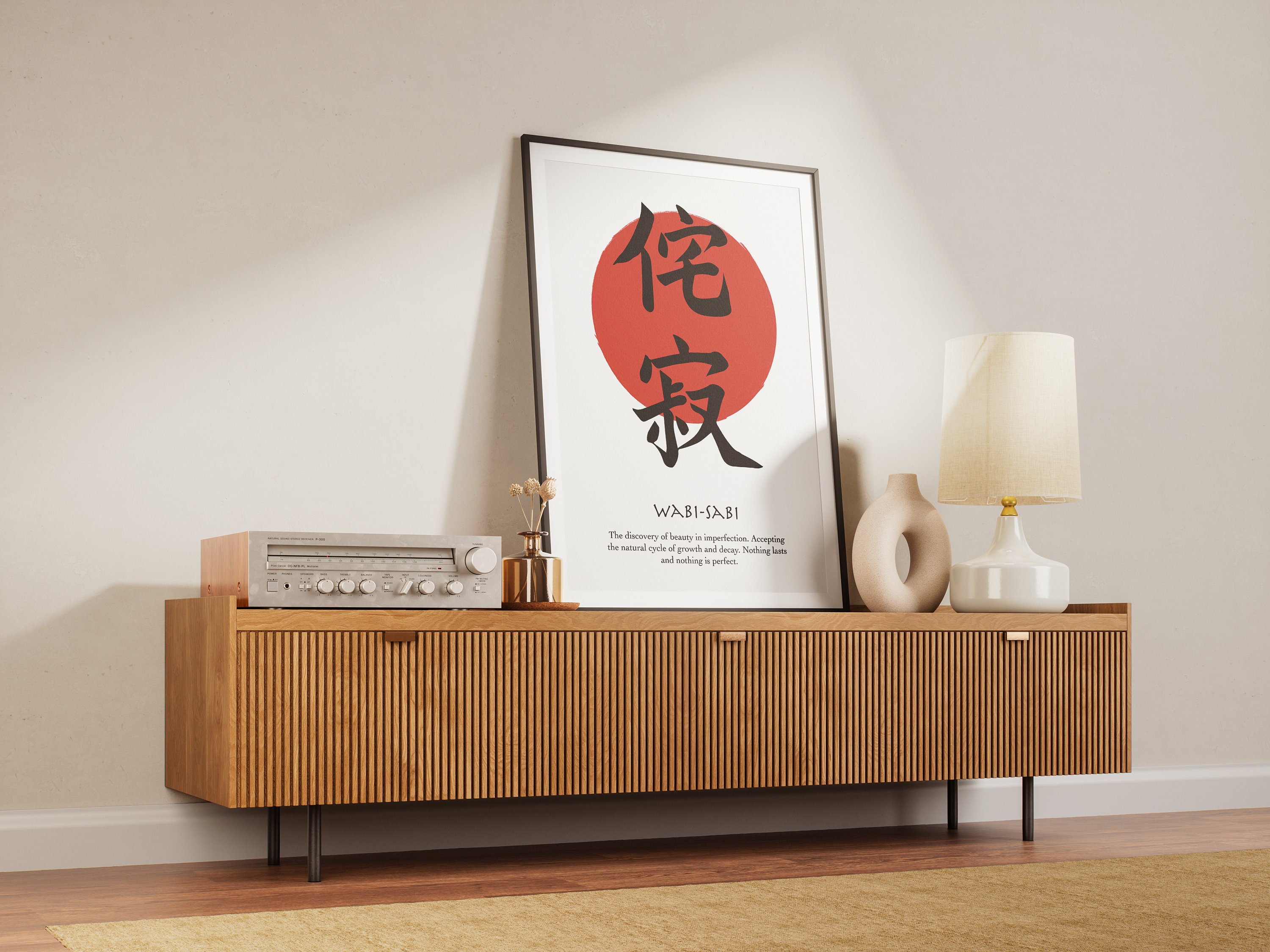 Japanese Wabi Sabi Poster Japanese Kanji Poster, Inspirational Quote ...