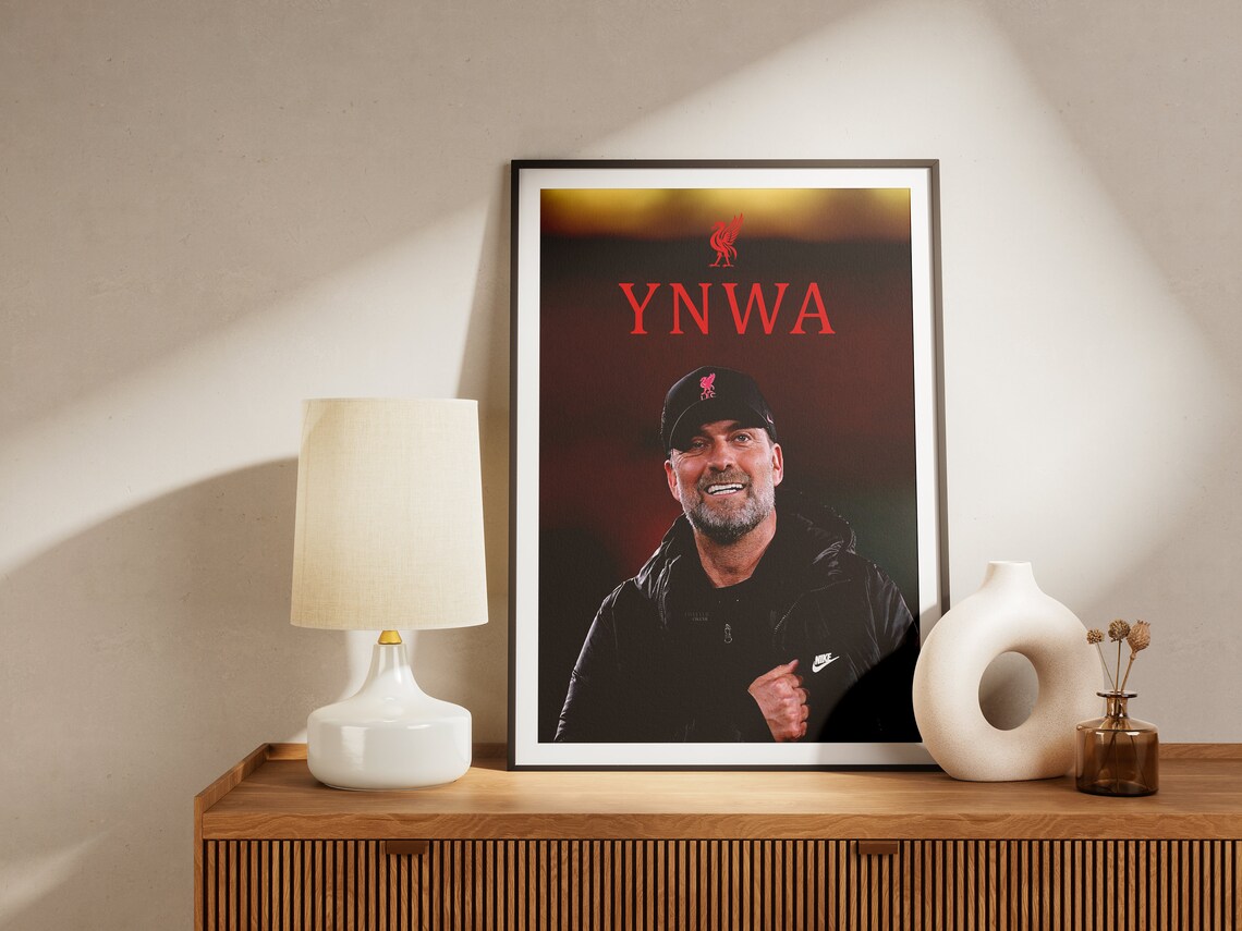 Jurgen Klopp YNWA Poster for Bedroom Klopp Poster Art, Football Poster ...