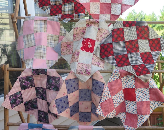 Vintage Quilt Blocks, 1940s Blocks, OOAK Quilt Blocks, Traditional ...