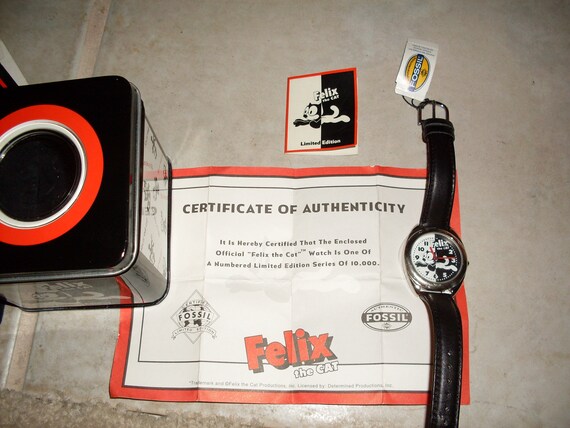 Felix the Cat Fossil collectors Watch Black and White - Gem