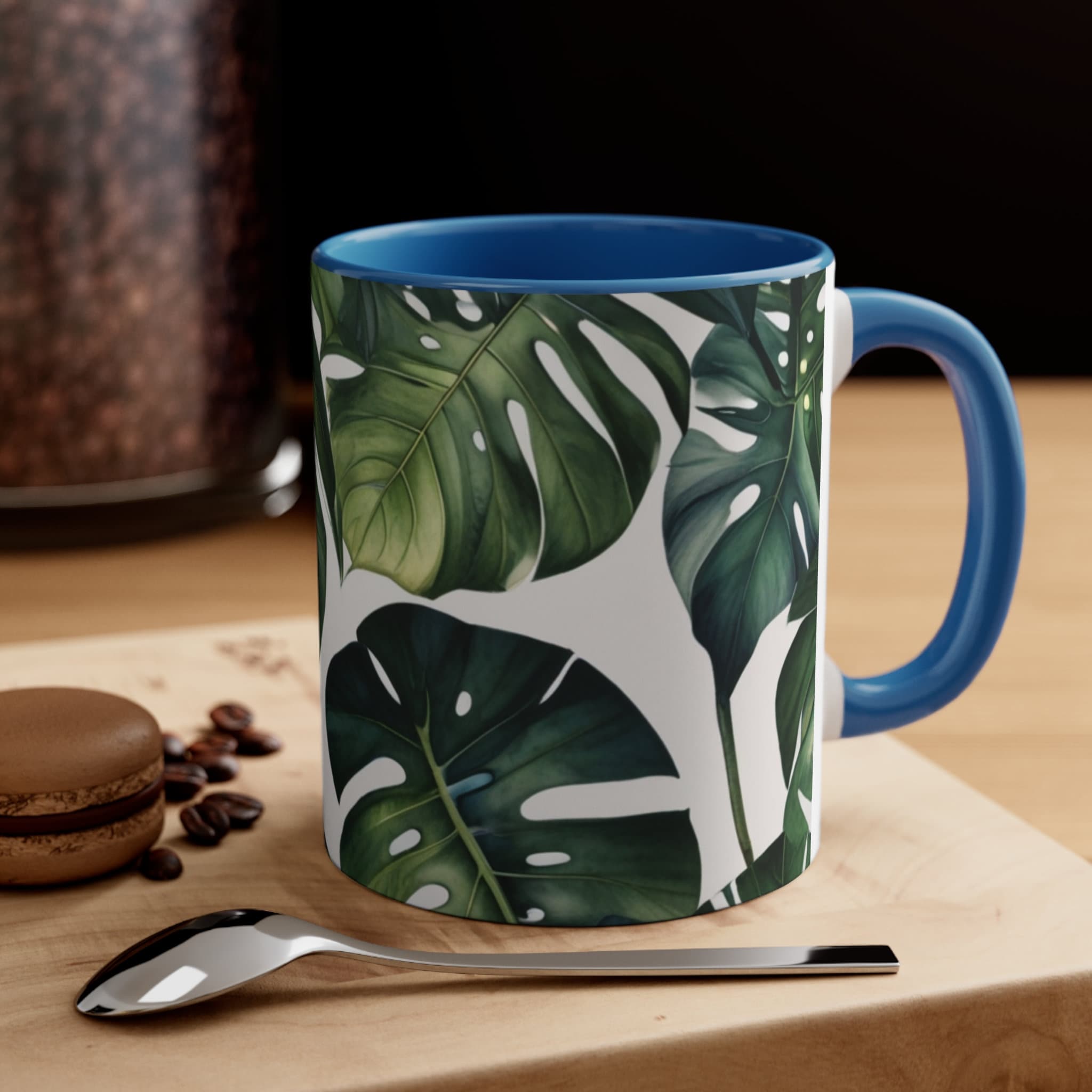 Monstera Leaves Mug, Palm Leaf Coffee Mug, Tropical Botanical Mug, Boho ...