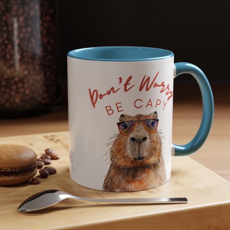 Capybara Funny Coffee Mug, Capybara Gifts, Dont Worry Be Cappy Meme Tea ...