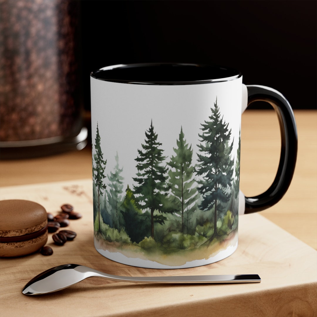Forest Tree Hiking Mug, Mountain Coffee Mug, Camping Lover Mug, Nature ...