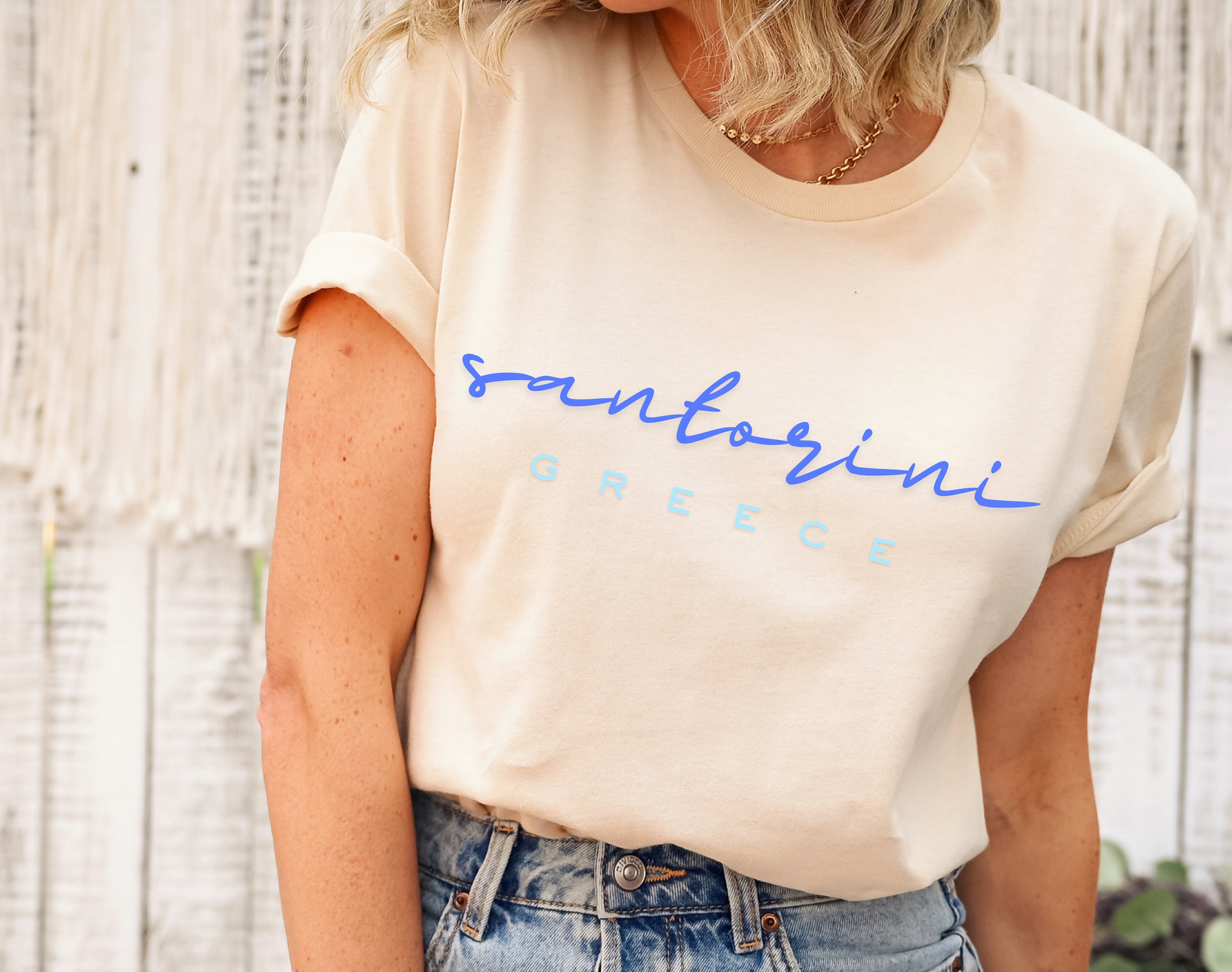 Santorini Greece Shirt, Greek Island Coast Travel Gift, Girls Trip ...