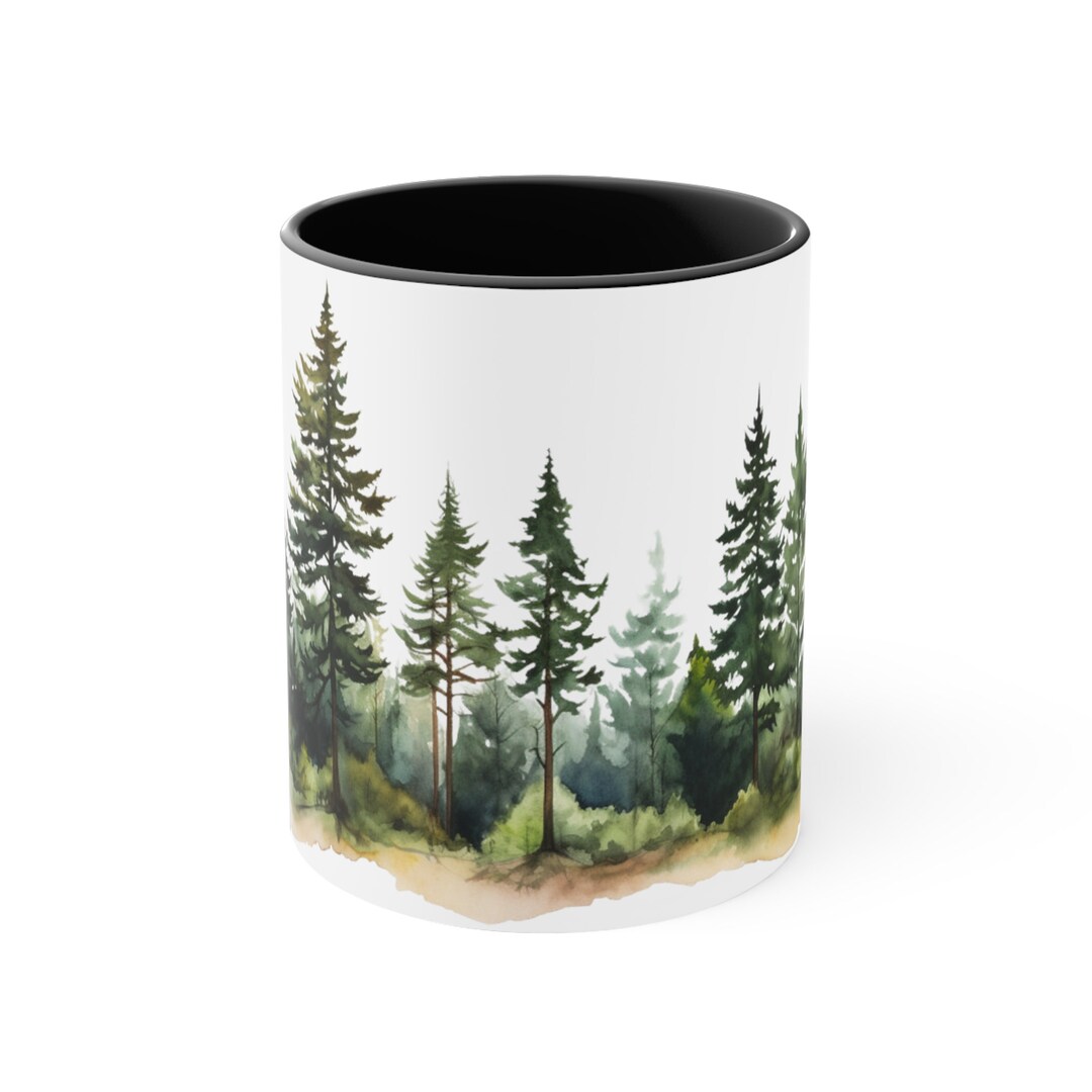 Forest Tree Hiking Mug, Mountain Coffee Mug, Camping Lover Mug, Nature ...