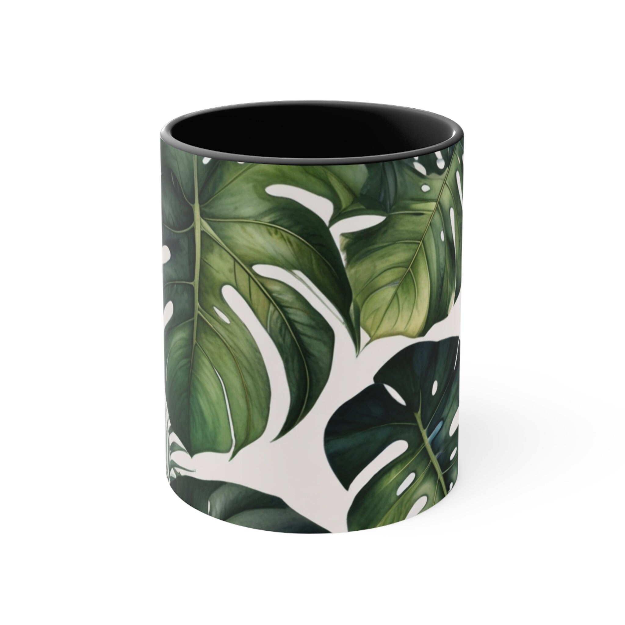 Monstera Leaves Mug, Palm Leaf Coffee Mug, Tropical Botanical Mug, Boho ...