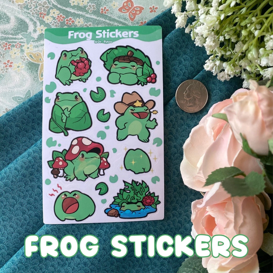 Feuille d'autocollants grenouille mignonne imperméable à - Etsy Canada