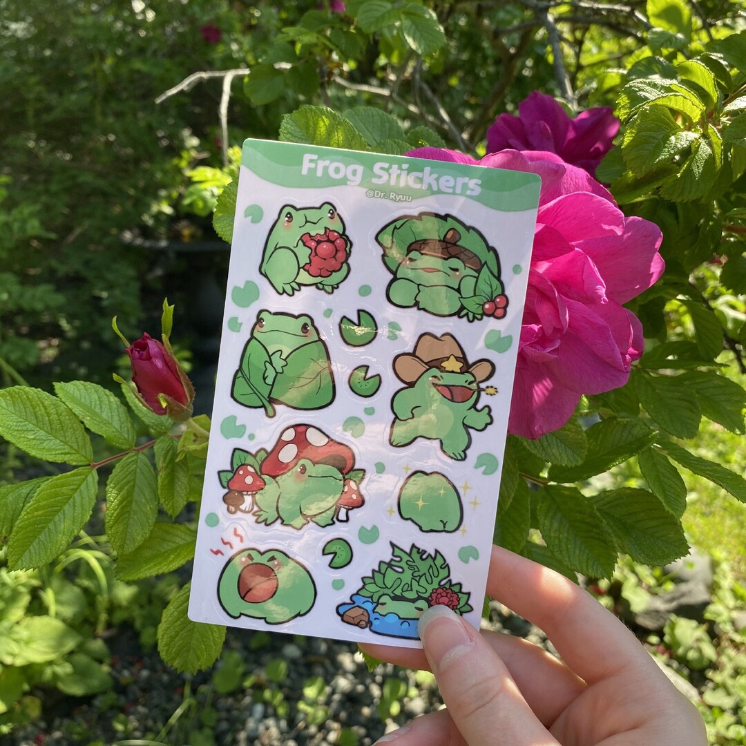 Cute Frog Sticker Sheet - Etsy
