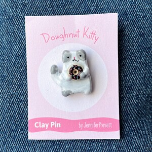 Breakfast Kitties Clay Pins - Pop Tart Kitty/ Cinnamon Roll/ Doughnut ...