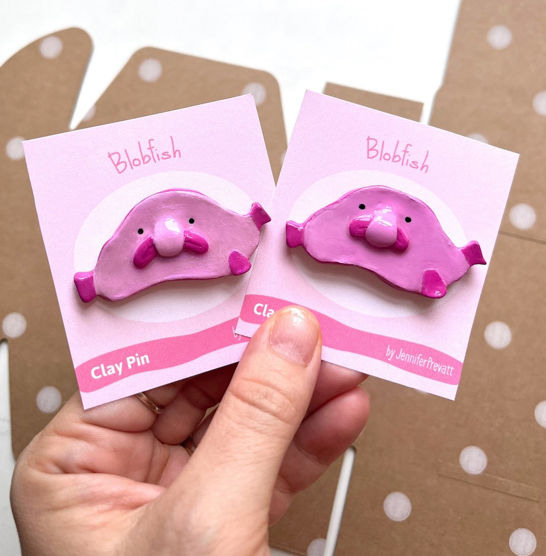 Blobfish Handmade Clay Pin/ Pink Fish - Etsy