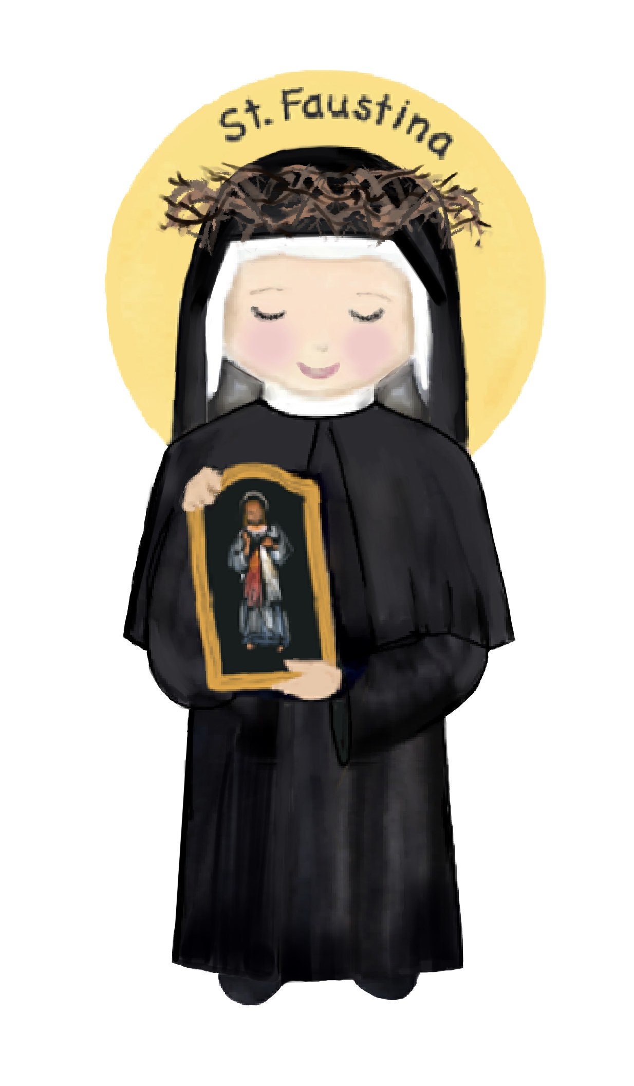 Whimsical Digital Png Images of Saint Faustina, St. Jacinta, and Luisa ...
