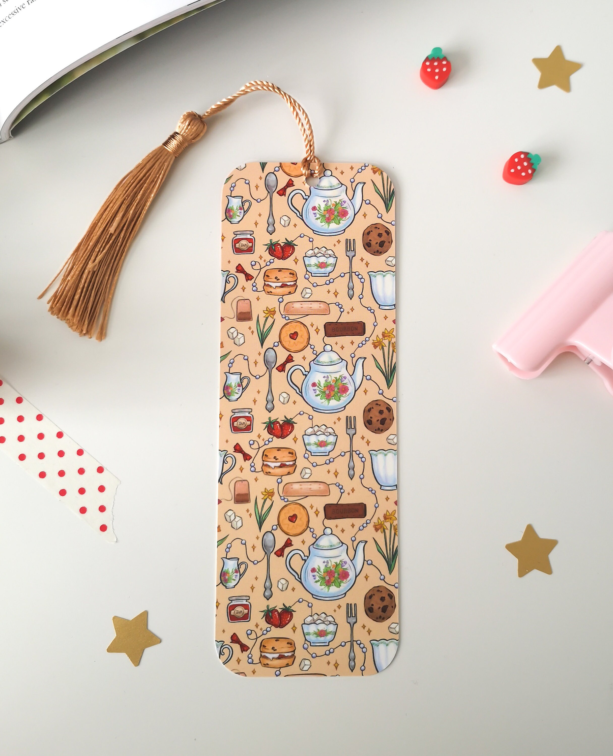 Afternoon Tea Bookmark Tea Themed Pattern Bookmark with | Etsy