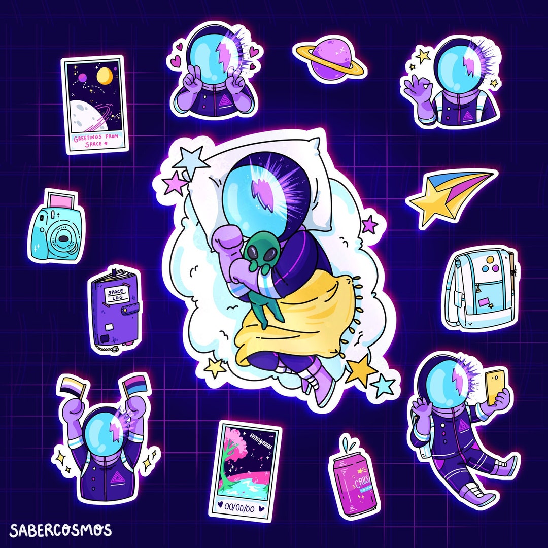 Photon Space Astronaut Sticker Packs | Vinyl Die Cut Stickers - Etsy