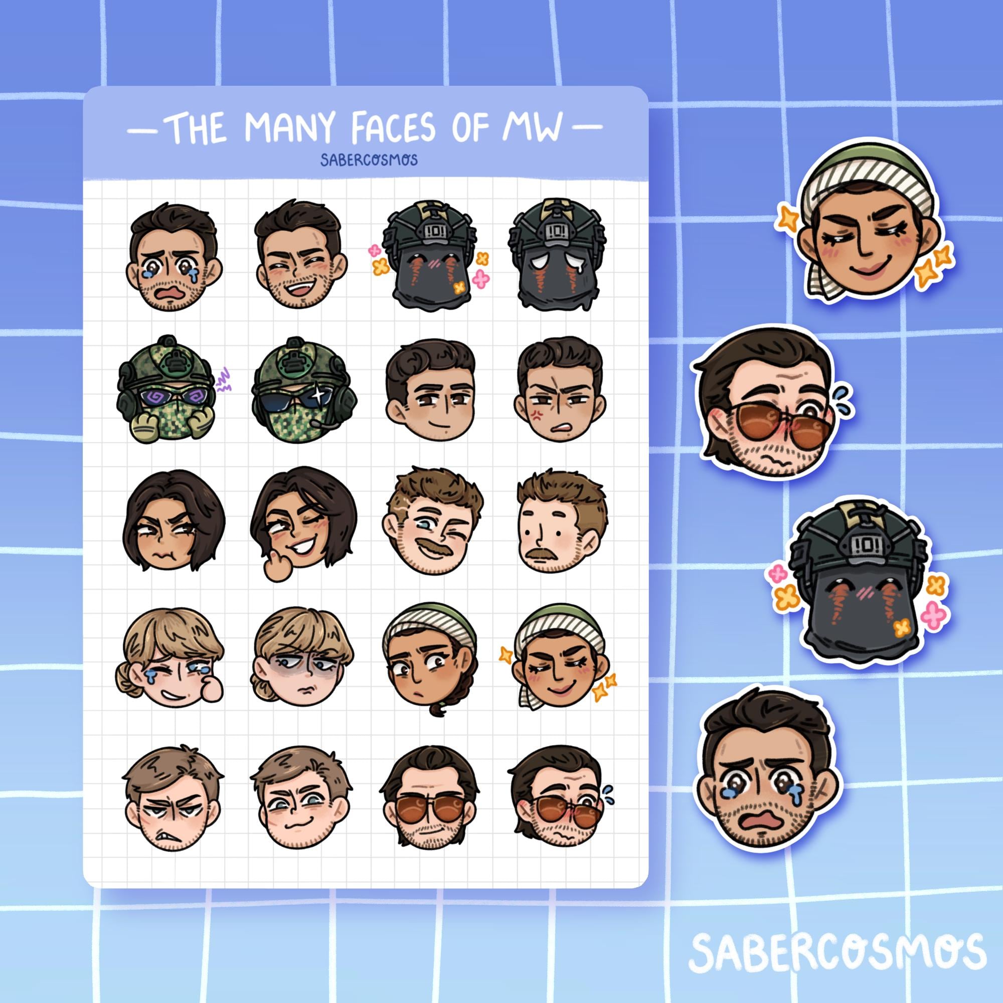 NEW the Many Faces of MW Sticker Sheet | Cute C0D Stickers | - Etsy