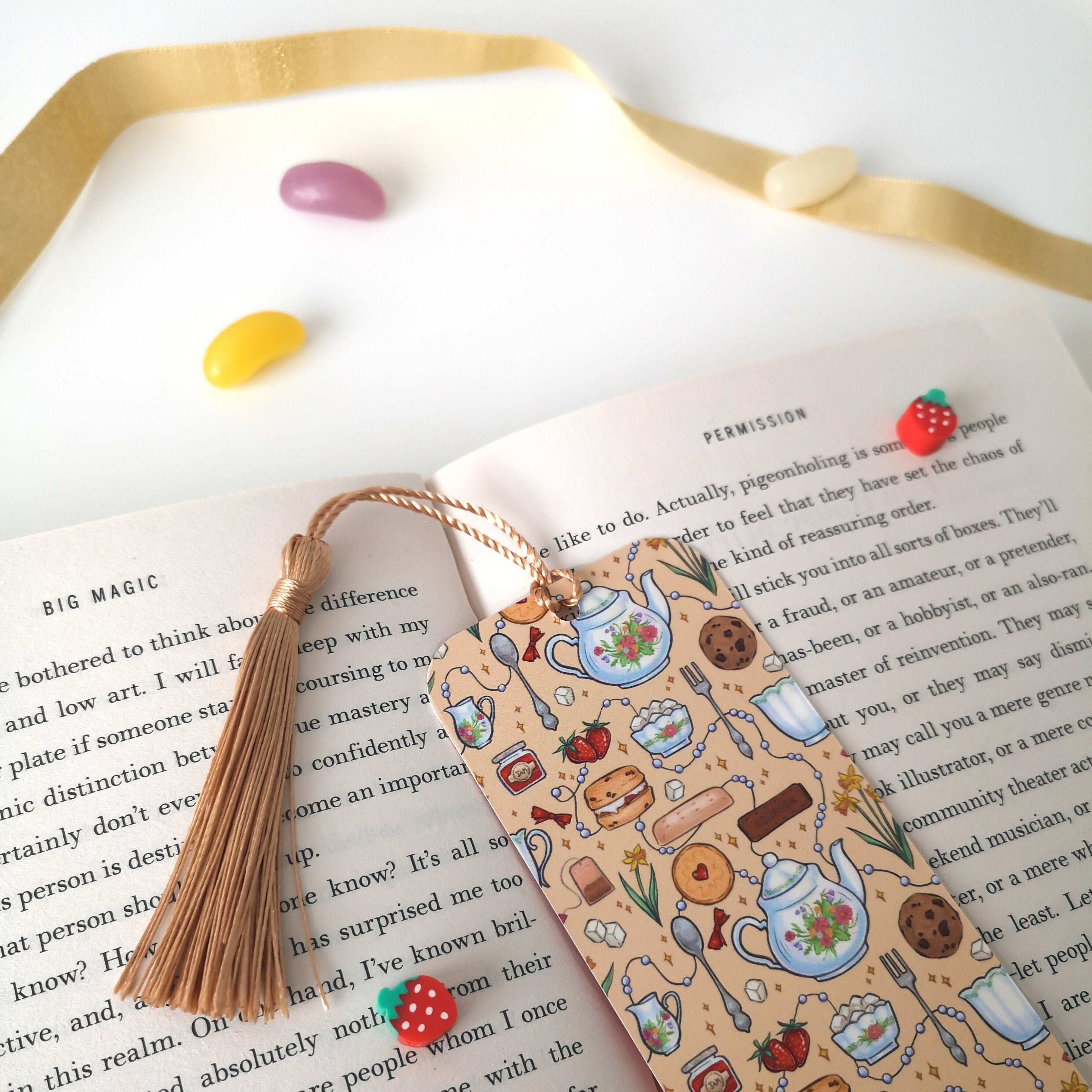 Afternoon Tea Bookmark Tea Themed Pattern Bookmark With - Etsy