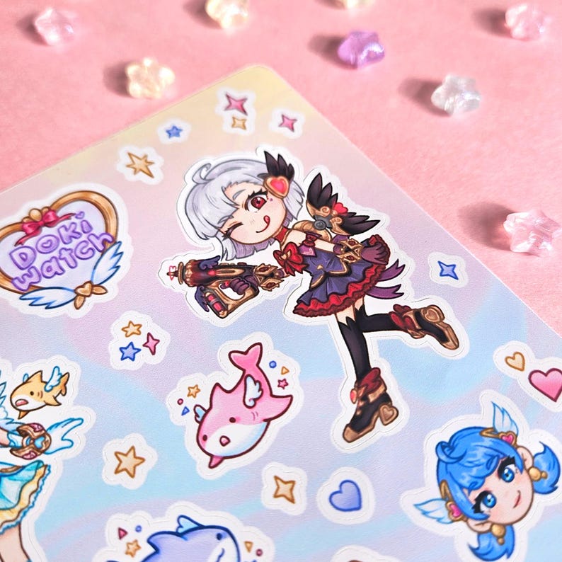 Dokiwatch Juno Sticker Sheet | Kawaii Magical Girl Vinyl Stickers | - Etsy