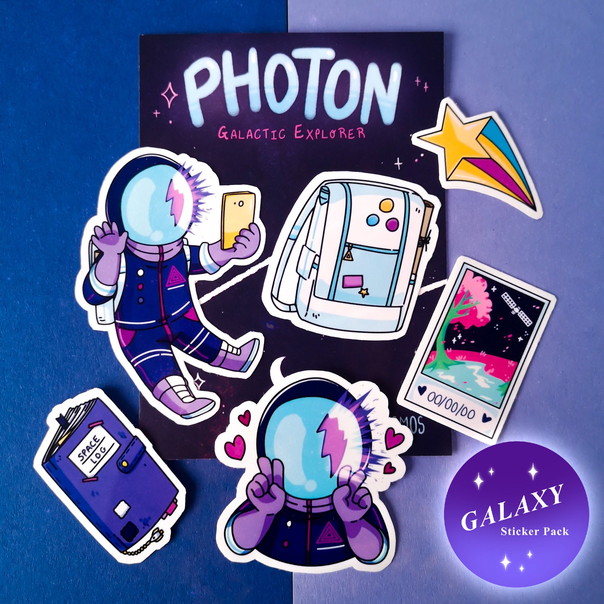 Photon Space Astronaut Sticker Packs Vinyl Die Cut Stickers - Etsy