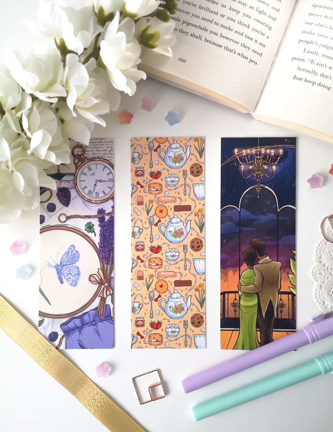 Afternoon Tea Bookmark Tea Themed Pattern Bookmark With - Etsy