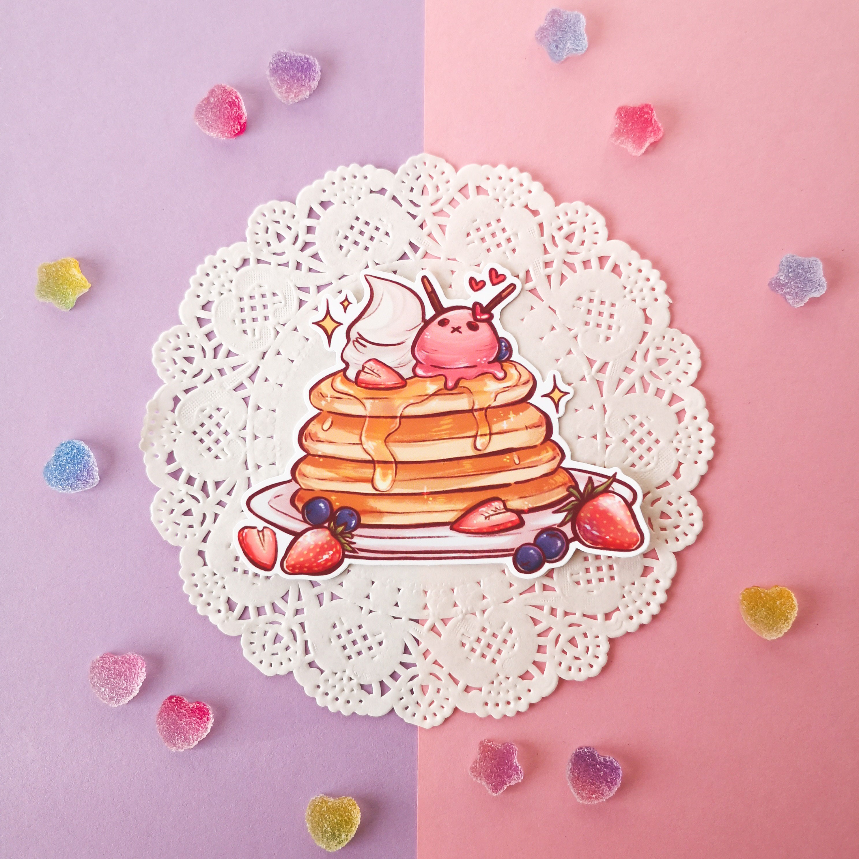 Berry Bunny Pancakes Sticker Kawaii Cute Matte Vinyl Die Cut - Etsy