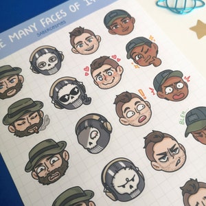 The Many Faces of 141 Sticker Sheet Cute COD MWII Stickers - Etsy UK