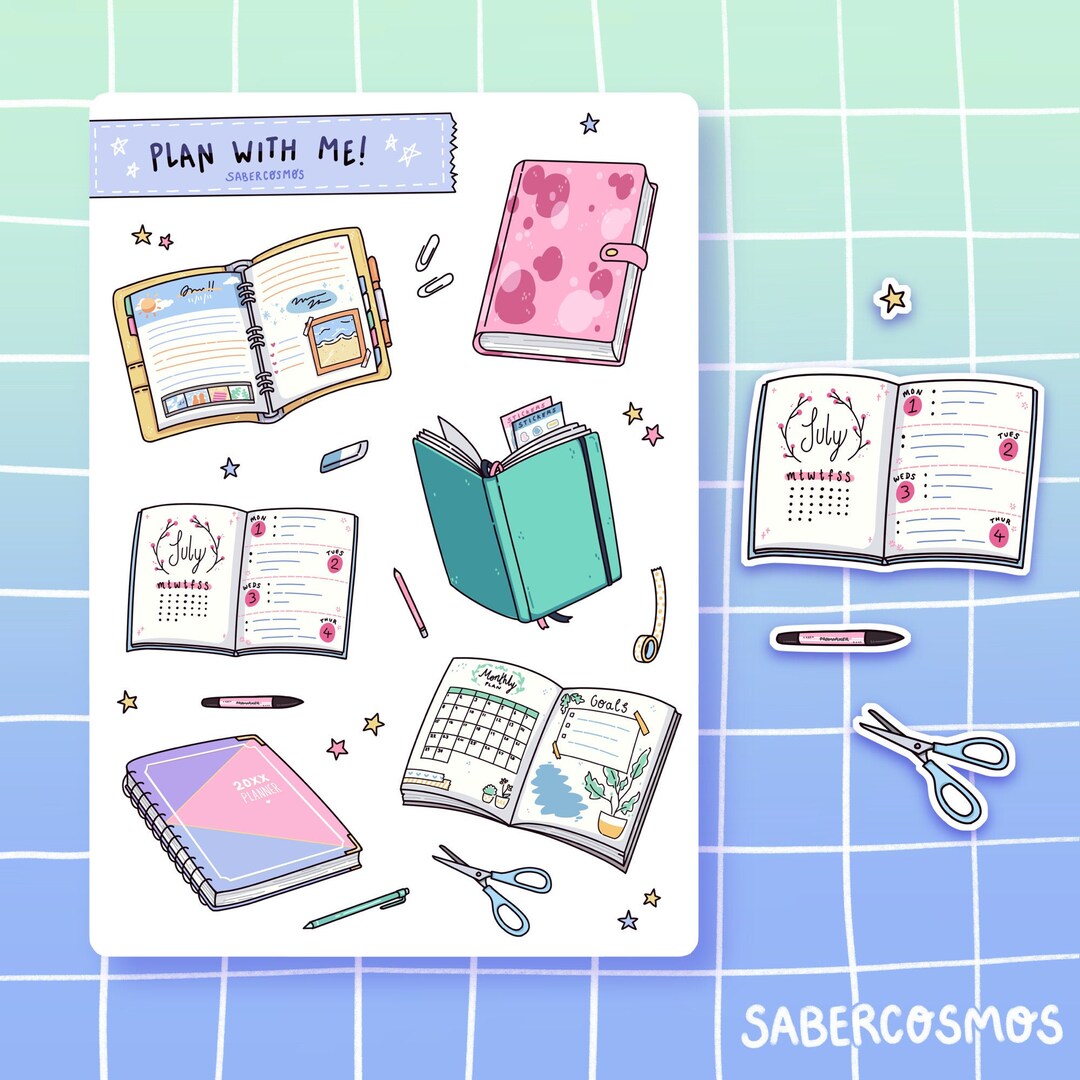 Bullet Journal Planner Sticker Sheet Cute Kawaii Bujo Vinyl Stickers