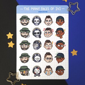 The Many Faces of 141 Sticker Sheet | Cute C0D MWII Stickers | - Etsy UK