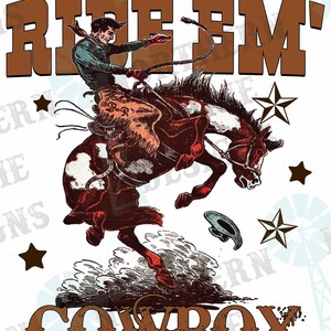 Ride Em Cowboy Sublimation Design, Western Graphic Tee, Western Clothes ...