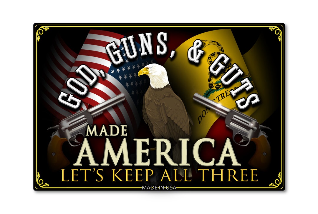 God Guns & Guts Made America Sticker - Etsy