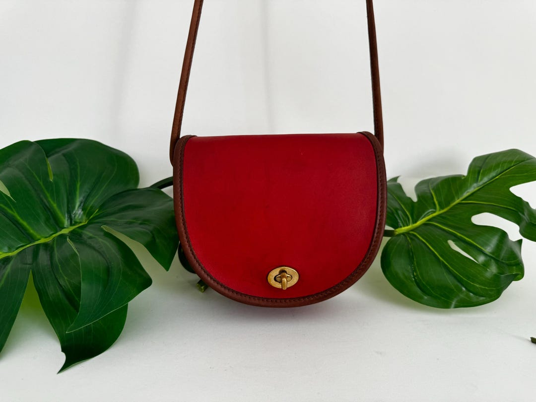 Vintage Coach | Mini Bag Spectator | #6825 | Red and British Tan - Etsy