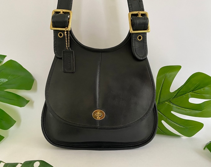 Vintage Coach | NYC | Crescent Bag | 9235 | Black - Etsy