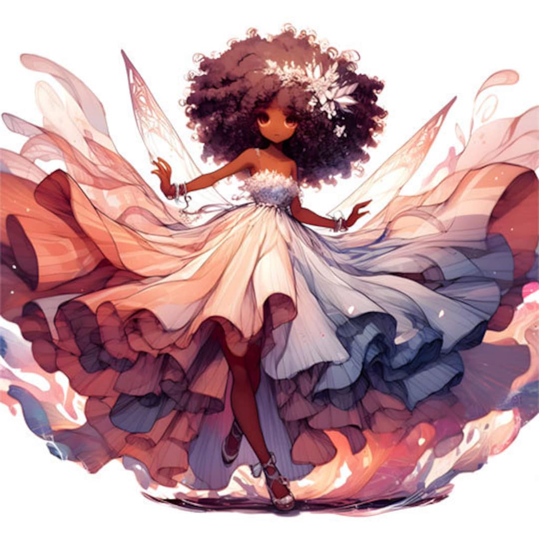 African American Fairy, Fairy Clipart, Melanin Magic, PNG,300DPI, Fairy ...