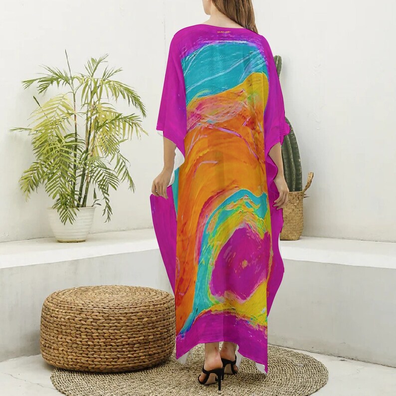 Women's Kaftan Robe Dress Pink Fish Collection - Etsy