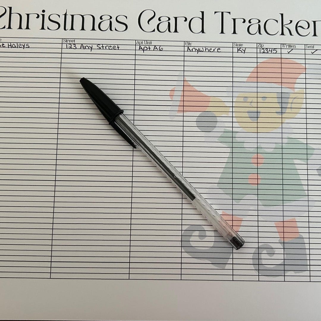 Printable Christmas Card Checklist - Etsy