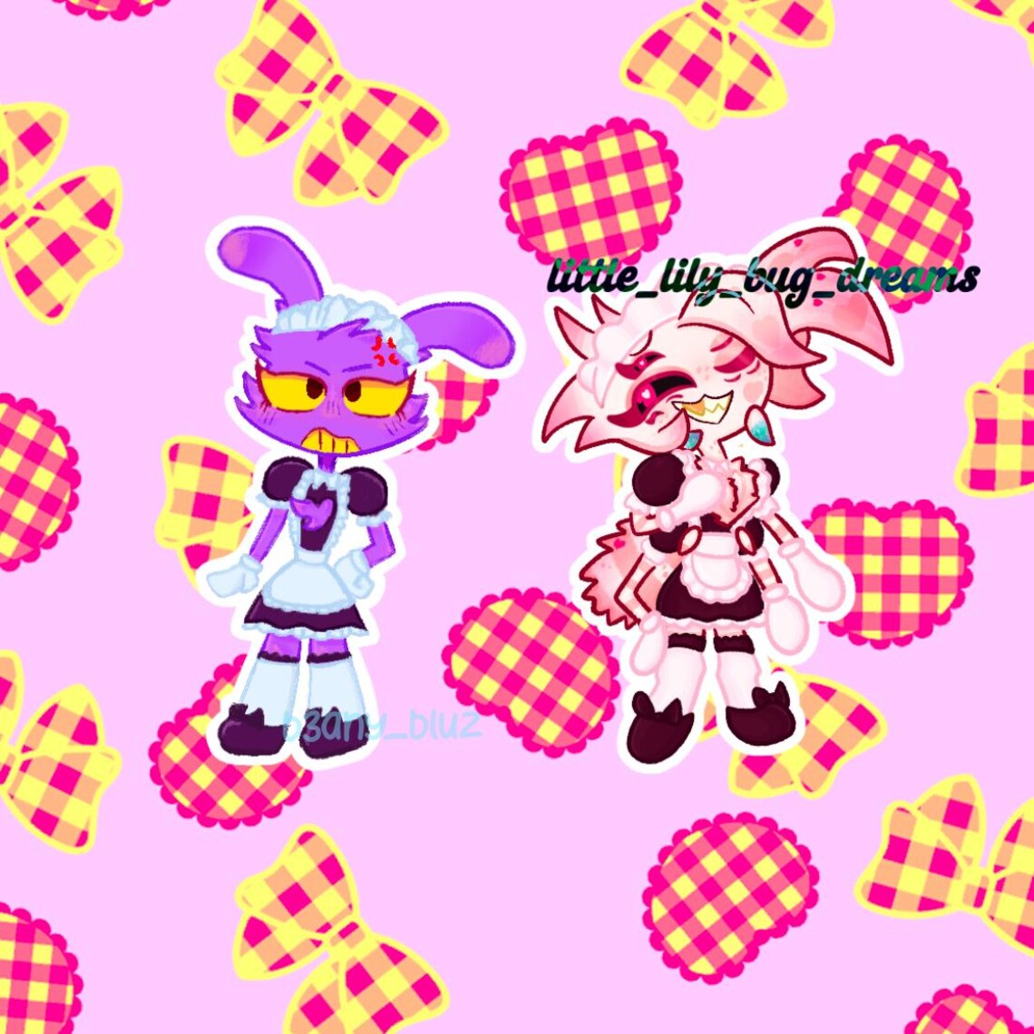 TADC & Hazbin Hotel : Jax and Angel Dust Maid Digital Stickers - Etsy