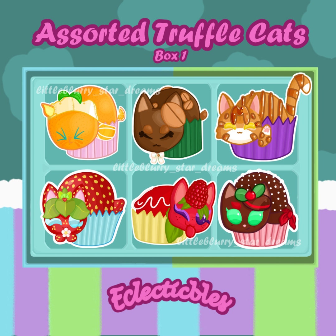 Traditional Truffle Cats Set of 6 / Traditional Truffle Flavors Series ...