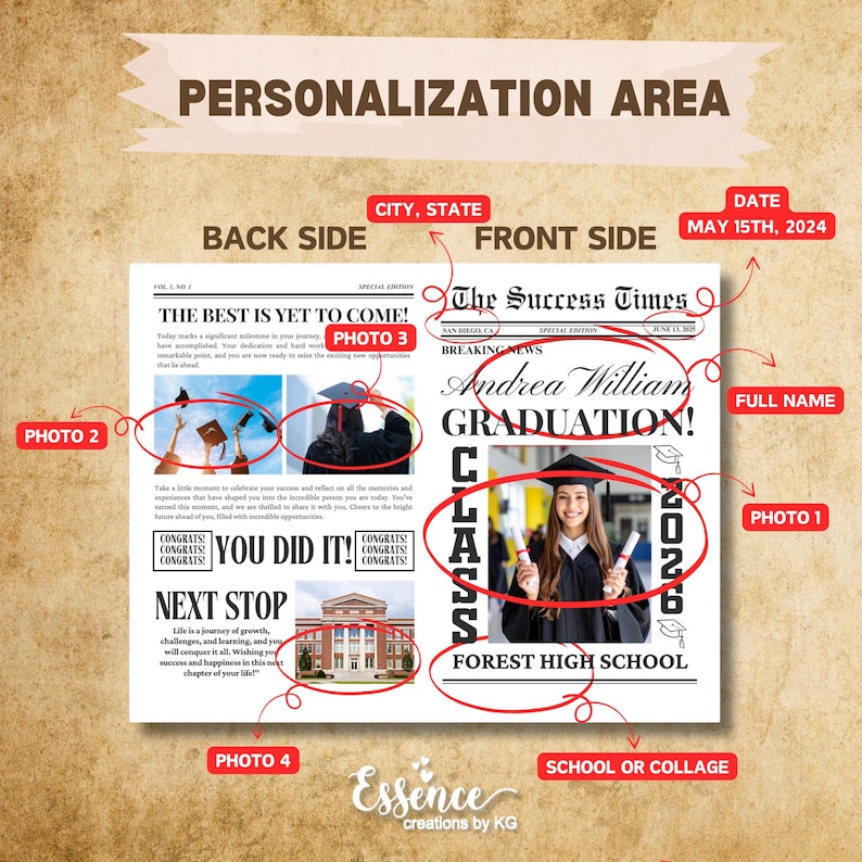 Custom Senior Newspaper Graduation Announcement: Graduating Class of ...