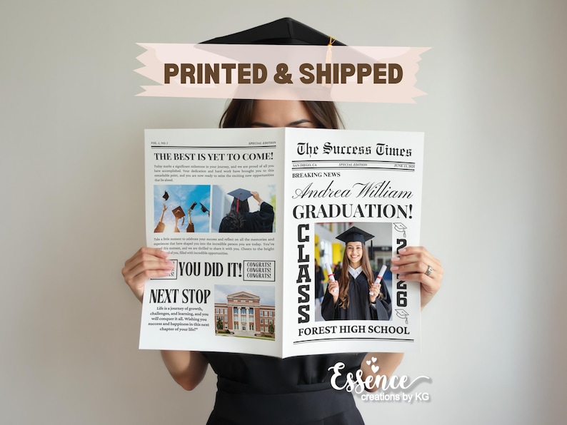 Custom Senior Newspaper Graduation Announcement: Graduating Class of ...