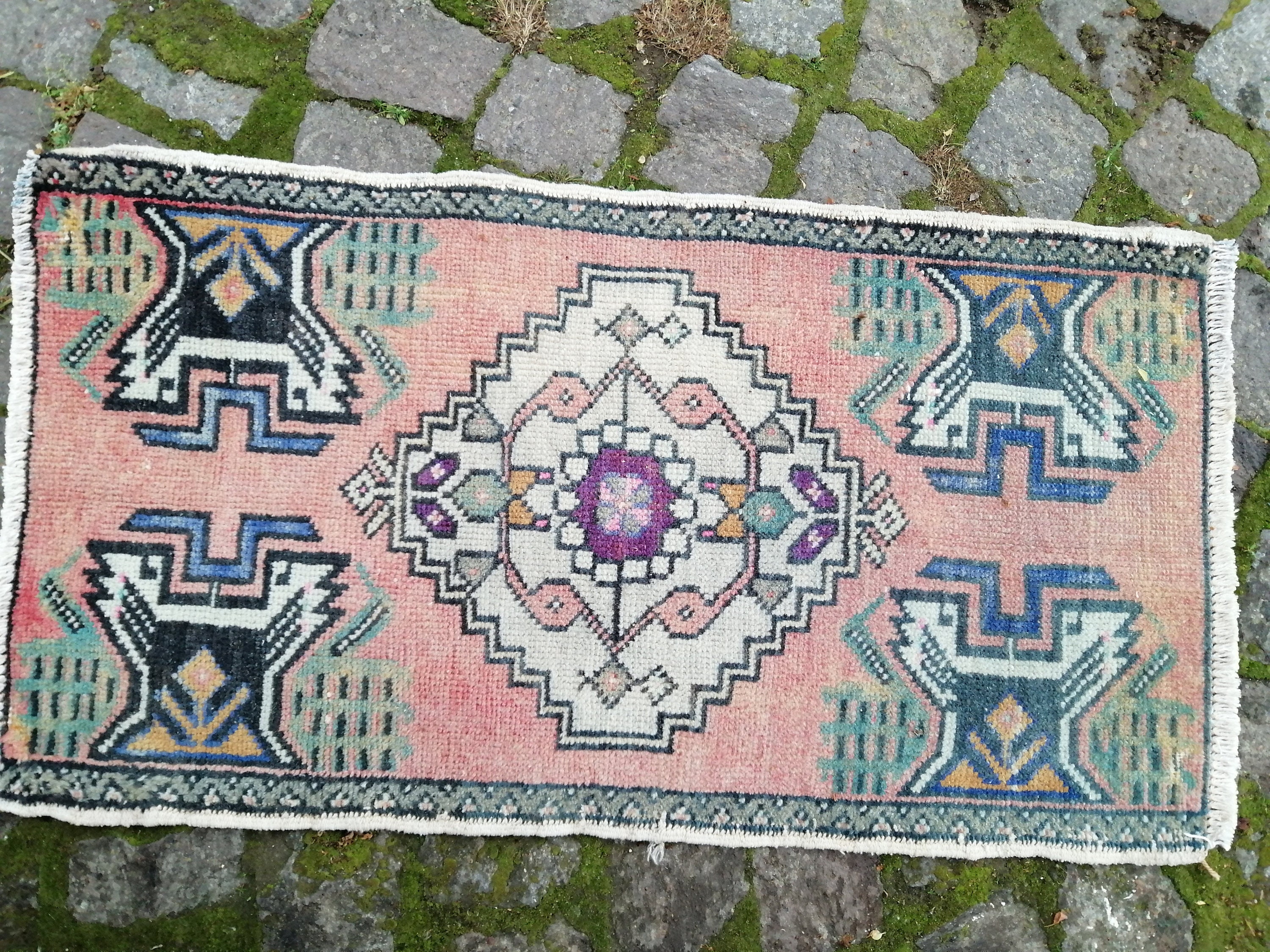 Handmade rug 3.1x1.8 ft Door mat rug Woven rug Small rug | Etsy