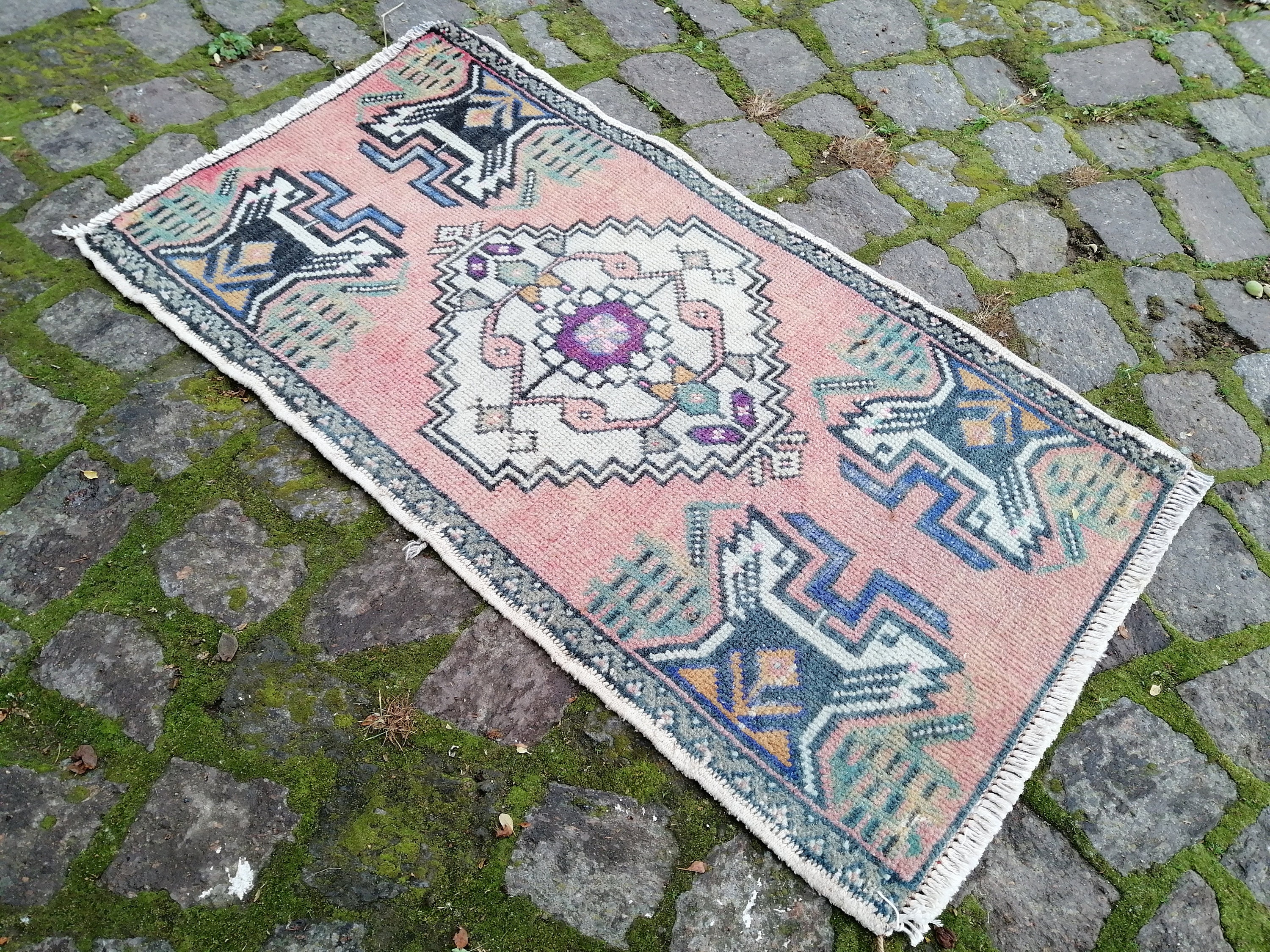 Handmade rug 3.1x1.8 ft Door mat rug Woven rug Small rug | Etsy