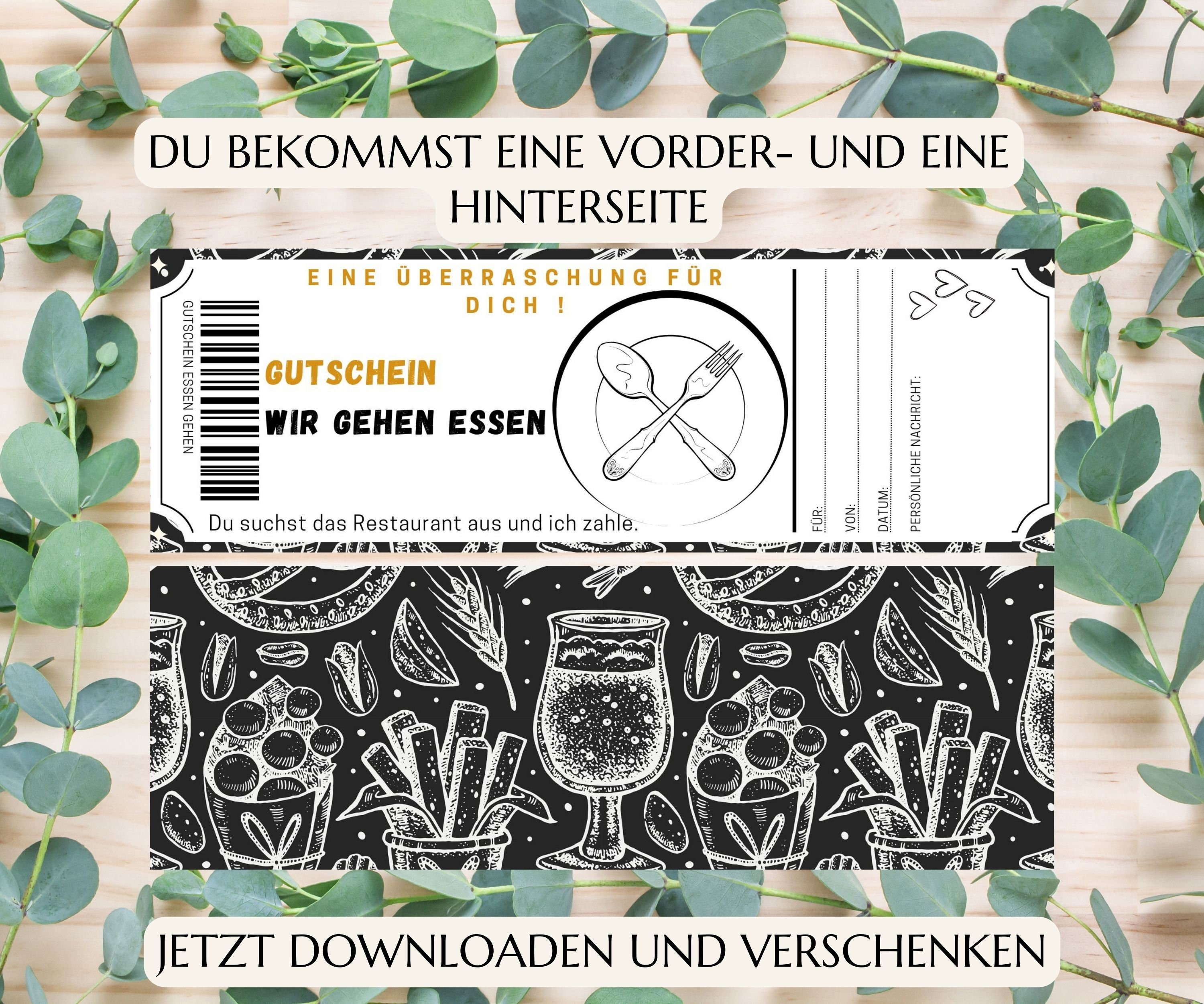 Gutschein Essen Gehen Gutscheinvorlage Zum Ausdrucken Restaurant ...