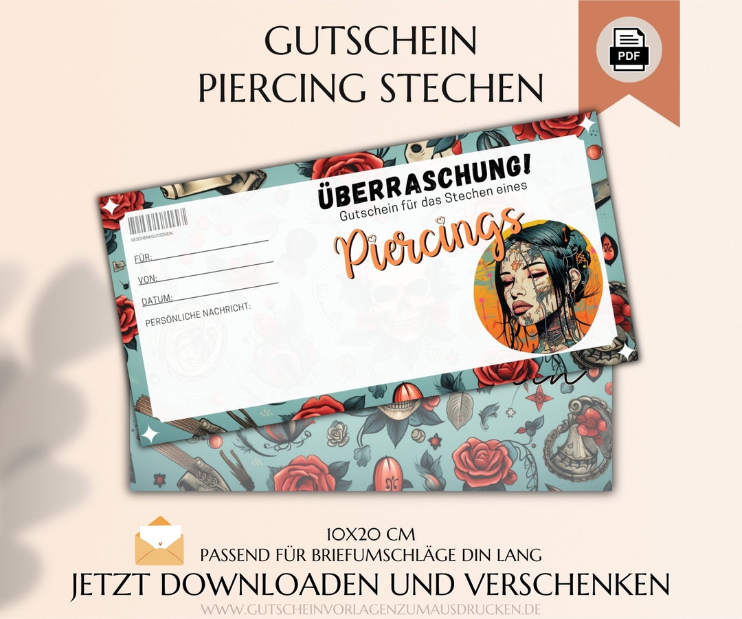 Piercing Gutschein Zum Ausdrucken