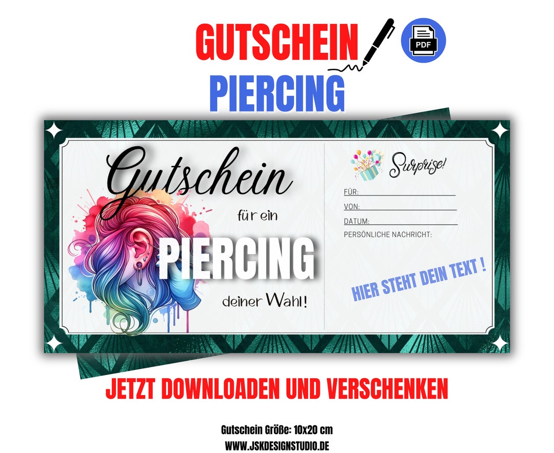 Piercing Gutschein Zum Ausdrucken