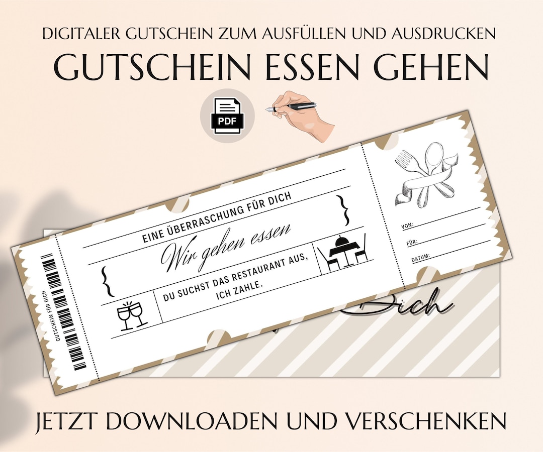 Gutschein Essen Gehen Gutscheinvorlage Zum Ausdrucken Restaurant ... Gutschein Essen Gehen Gutscheinvorlage Zum Ausdrucken Restaurant ...