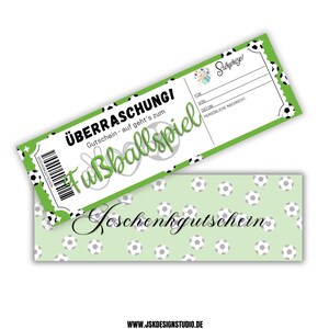 Fußball Gutschein Vorlage zum Ausdrucken | Fußballspiel Geschenkgutschein | Stadionbesuch ...