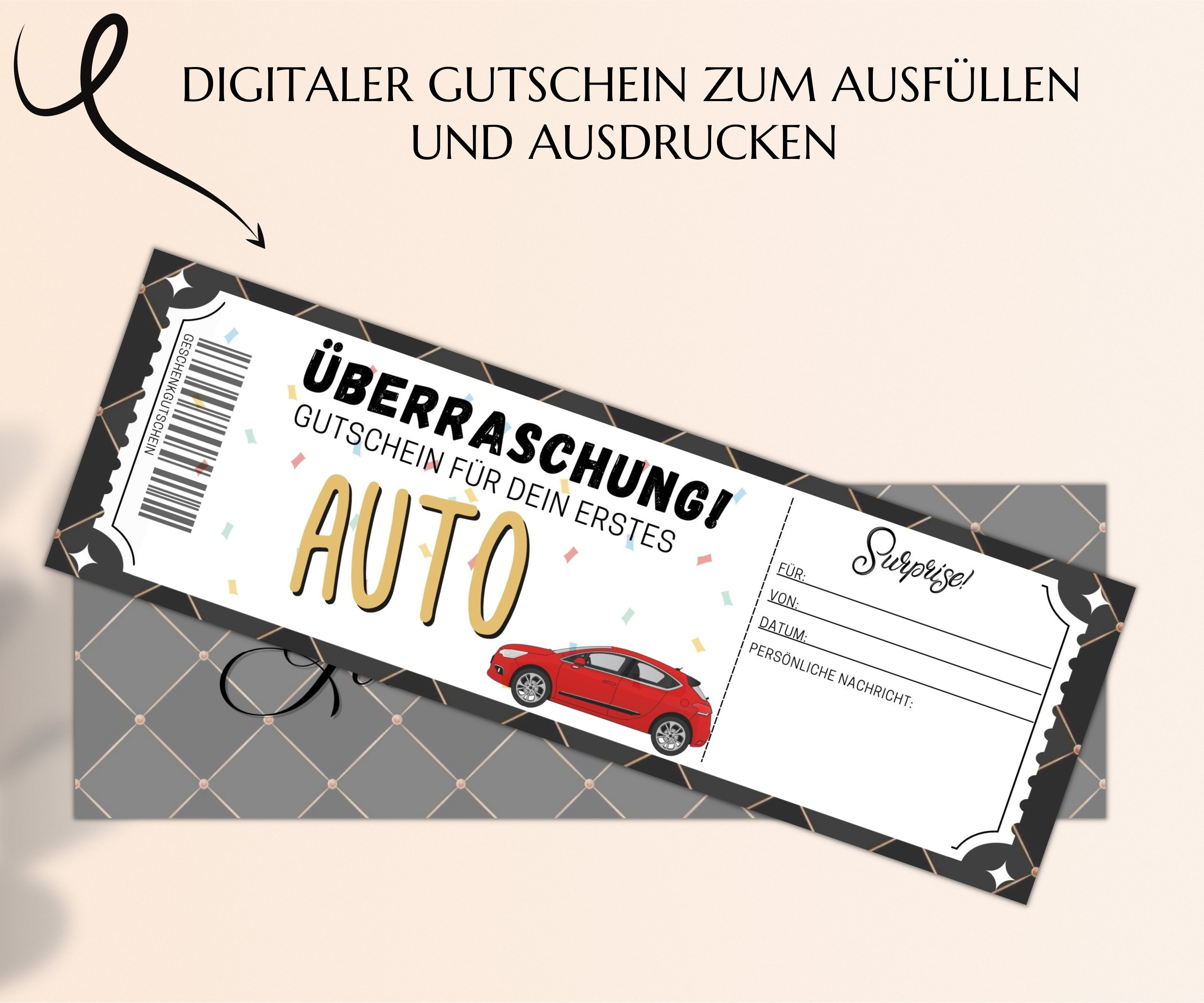 Gutschein für dein erstes Auto Vorlage zum Ausdrucken Auto-Zuschuss ... Gutschein für dein erstes Auto Vorlage zum Ausdrucken Auto-Zuschuss ...