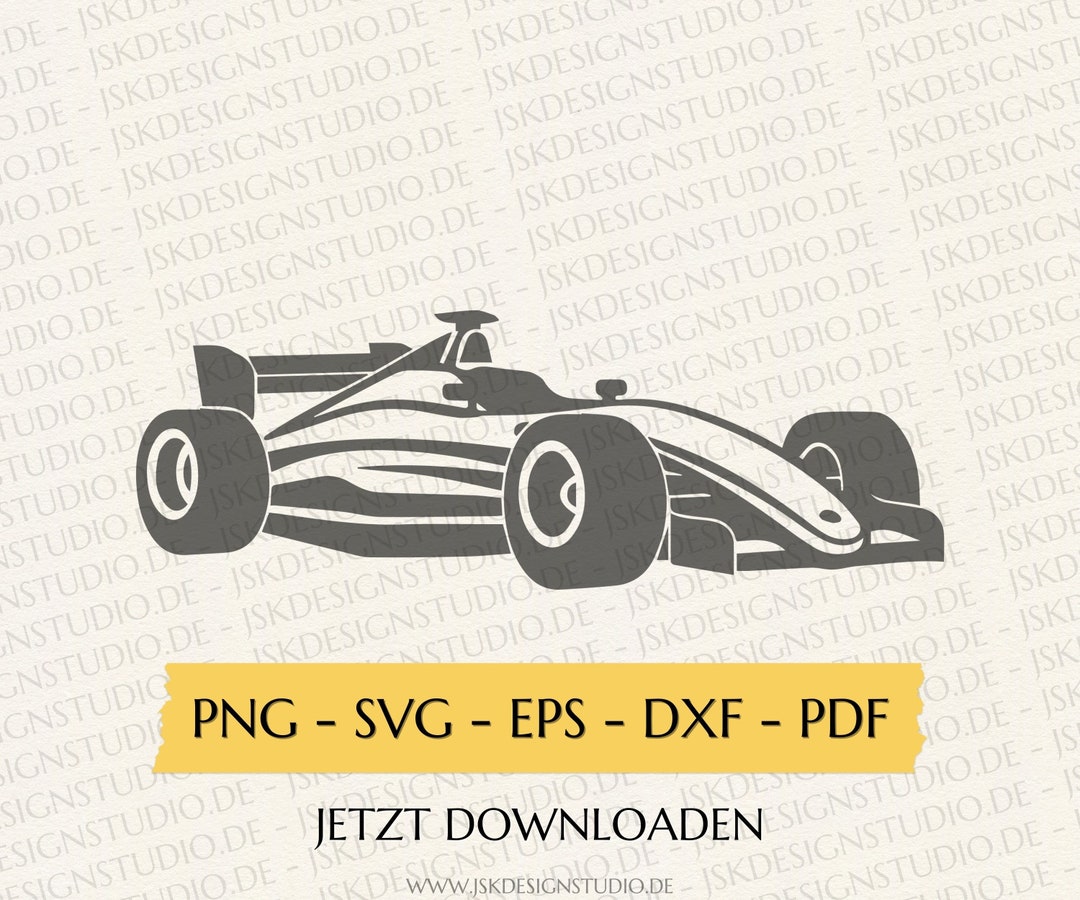 Plotterdatei Rennwagen Rennauto Grafik Schnitt-datei SVG DXF PNG Cricut Silhouette Gewerblicher ...