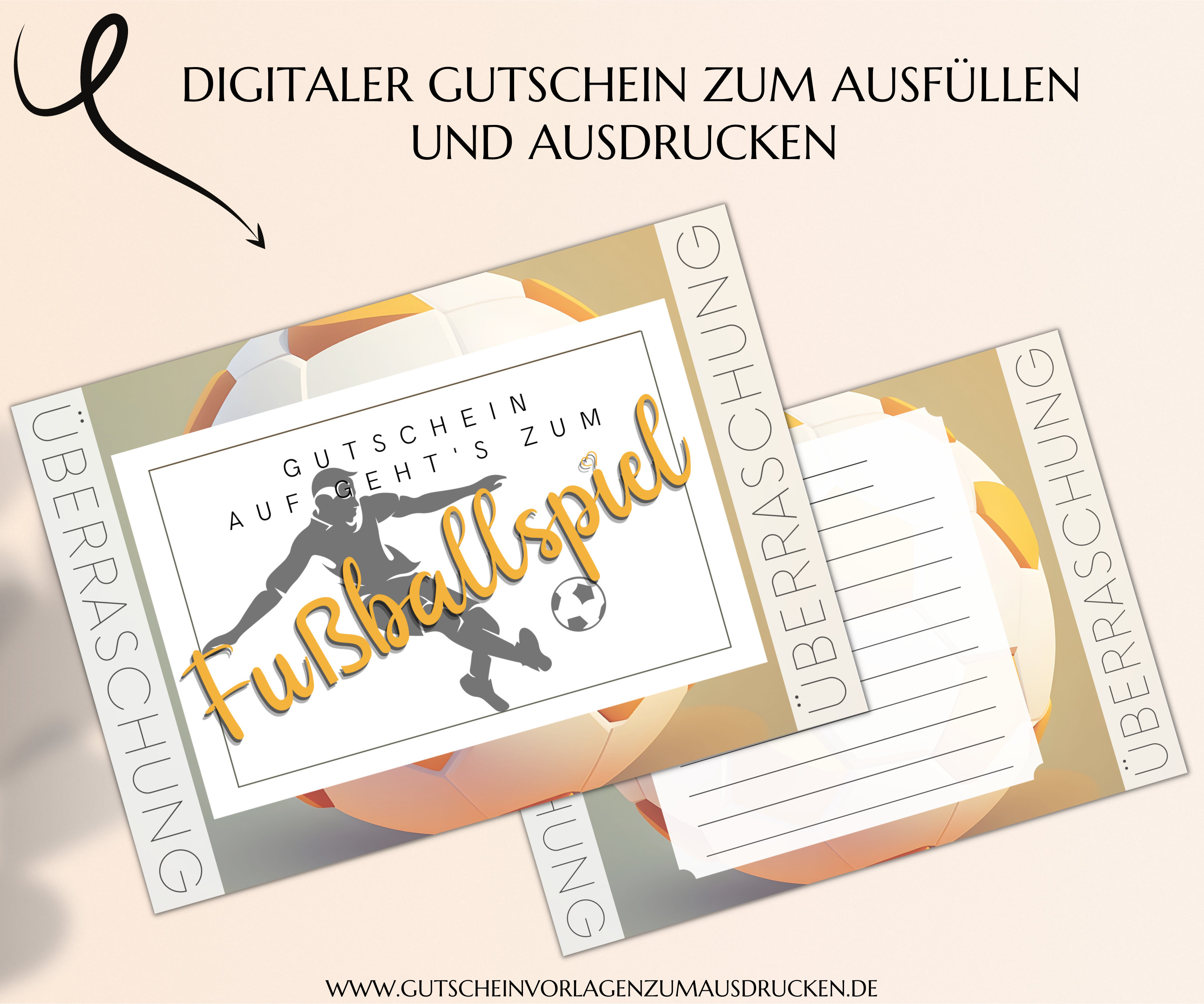 Fußball Gutschein Vorlage Zum Ausdrucken Fußballspiel Geschenkgutschein Stadionbesuch ...