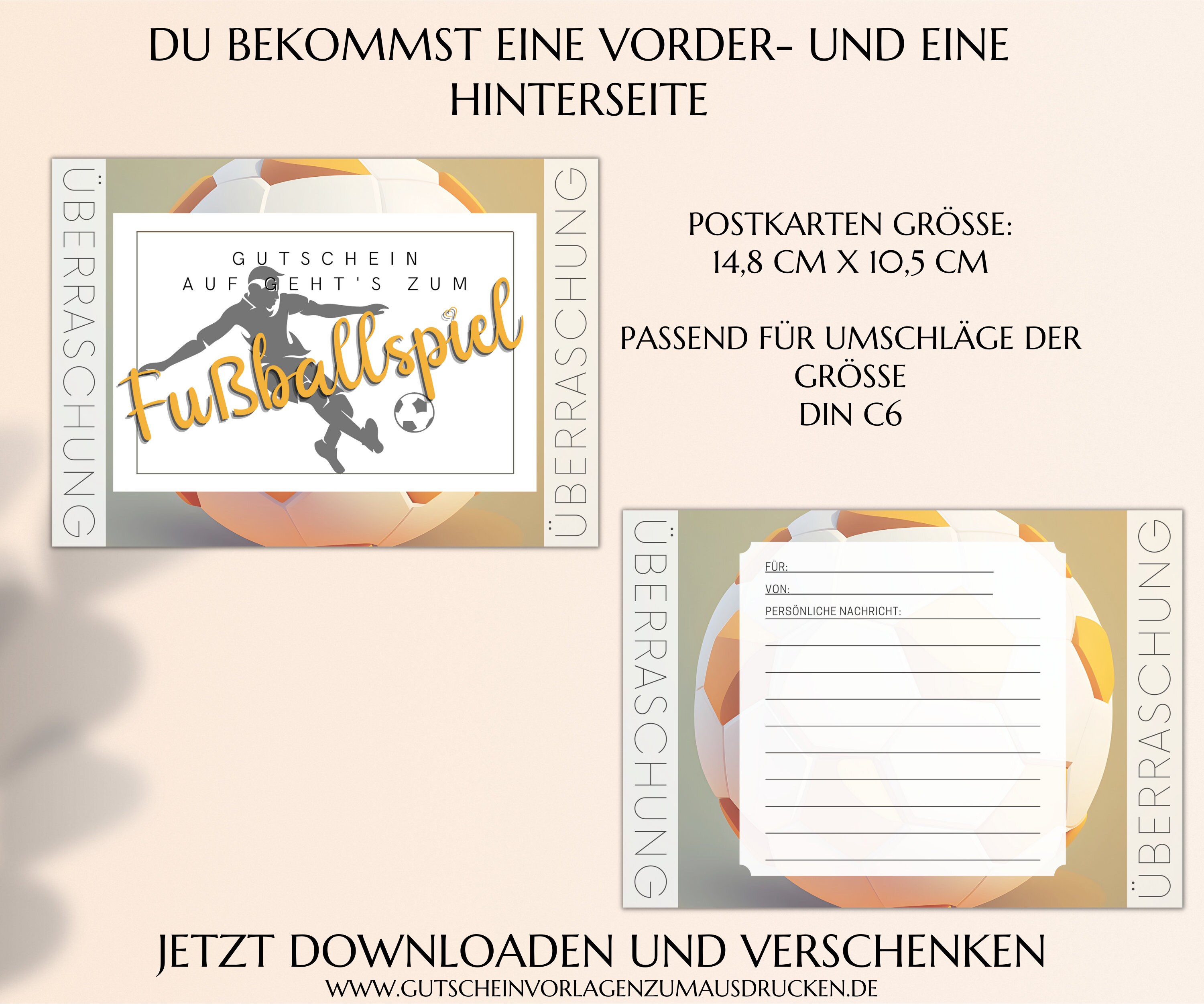 Fußball Gutschein Vorlage Zum Ausdrucken Fußballspiel Geschenkgutschein Stadionbesuch ...